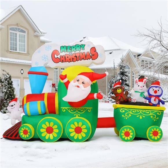 Holiday | 8 Ft Christmas Inflatables Santa Claus Penguin Bear Rabbit In ...